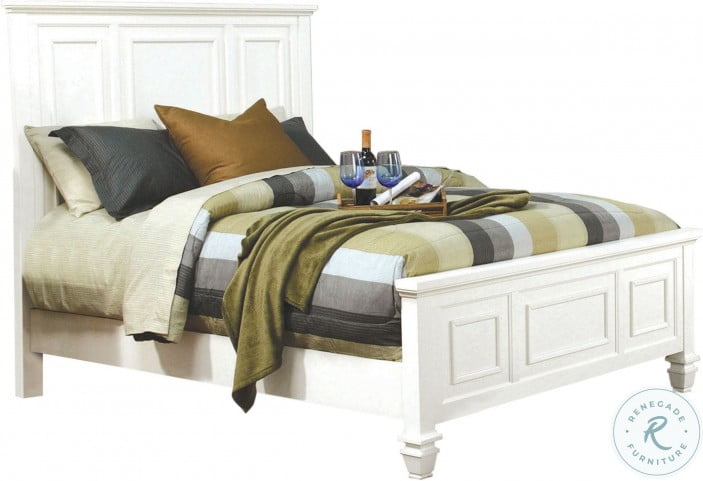 Sandy White Queen Panel Bed from Coaster (201301-PNLBED) | Coleman ...