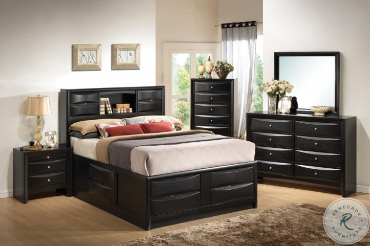 Briana Black Storage Bookcase Bedroom Set from Coaster | Coleman Furniture