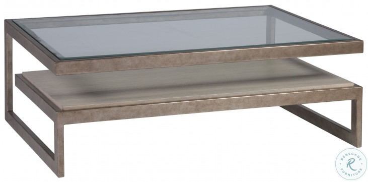 Signature Designs Antiqued Silver Leaf Soiree Rectangular Cocktail ...