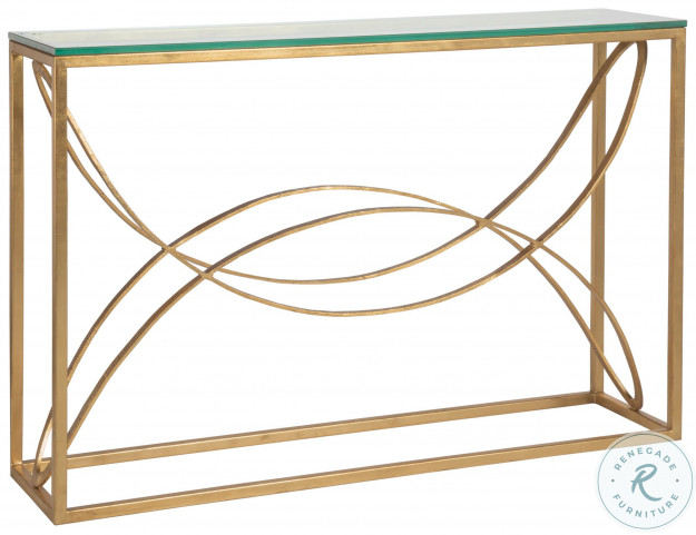 Metal Designs Gold Leaf Ellipse Console Table from Artistica Home ...