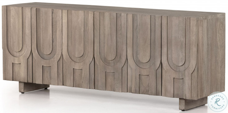 Rivka Aged Grey Media Console from Four Hands | Coleman Furniture