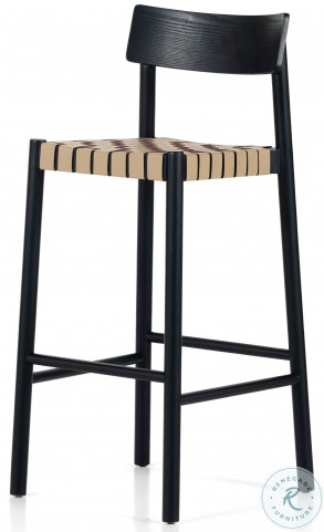 Heisler Almond Leather Blend Bar Stool from Four Hands | Coleman Furniture