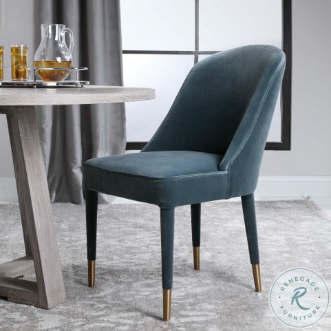 Brie Blue Armless Chair Set Of 2 from Uttermost | Coleman Furniture