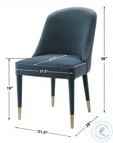 Brie Blue Armless Chair Set Of 2 from Uttermost | Coleman Furniture