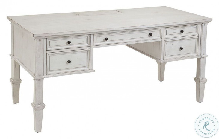 Sedona Cobblestone White 60" Storage Desk From American Woodcrafters ...