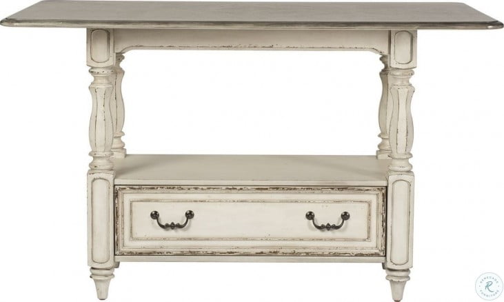 Magnolia Manor Antique White Rectangular Counter Height Dining Table ...