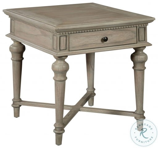 Wellington Hall Driftwood Drawer End Table From Hekman Furniture ...