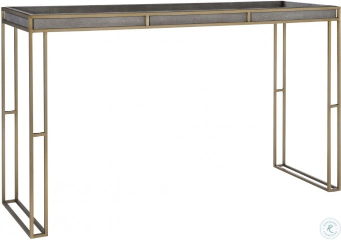 Cardew Charcoal Gray And Brushed Brass Console Table from Uttermost | Coleman Furniture