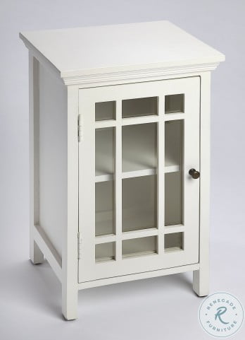 Baxter Glossy White Chairside Chest from Butler | Coleman Furniture