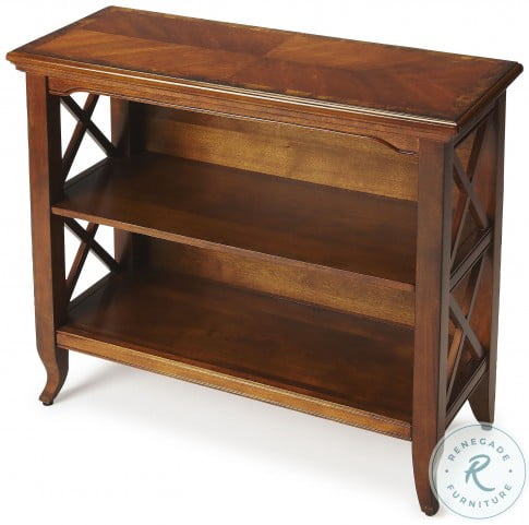 Newport Olive Ash Burl Low Bookcase from Butler | Coleman Furniture