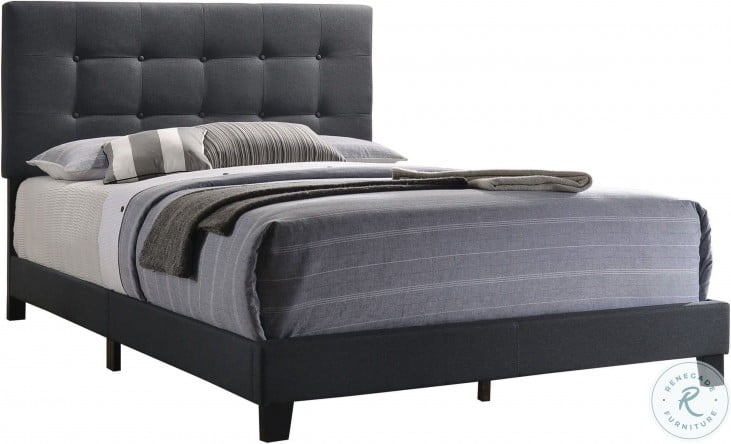 Mapes Charcoal Upholstered Queen Panel Bed from Coaster | Coleman Furniture