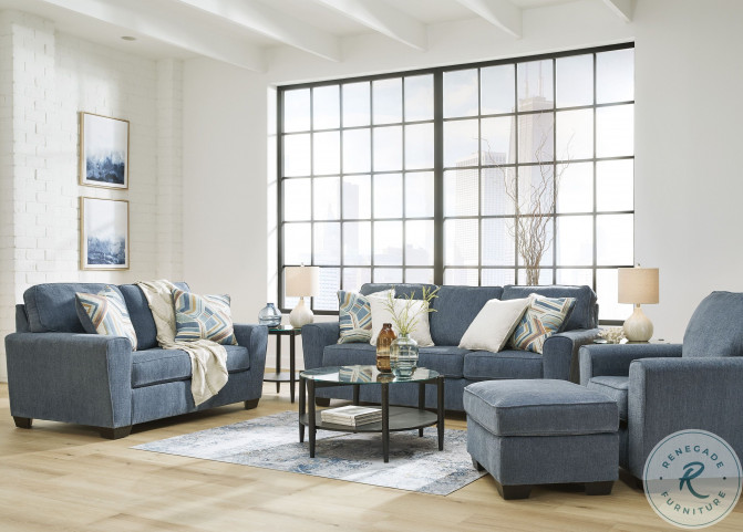 Cashton Blue Living Room Set