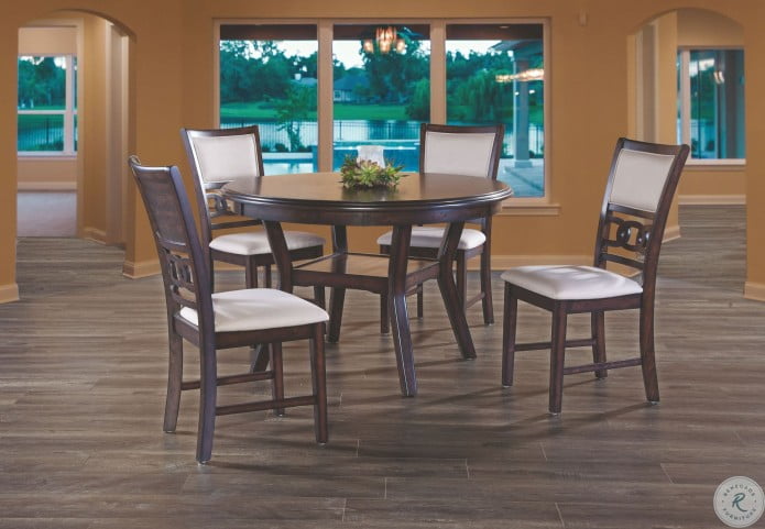 Gia Cherry Piece Round Dining Room Set from New Classic | Coleman Furniture