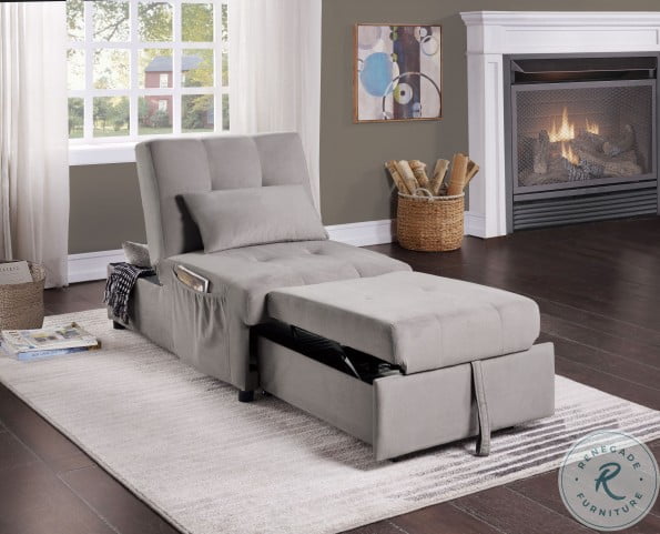 Garrell Brownish Gray Lift Top Storage Bench With Pull Out Bed From ...