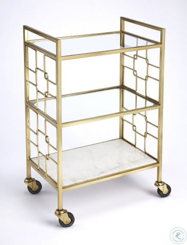 Arcadia Polished Gold Bar Cart from Butler | Coleman Furniture