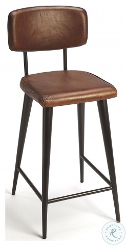 Saddle Brown Leather Counter Height Stool from Butler | Coleman Furniture