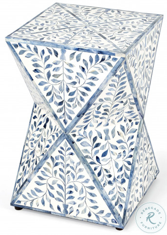 Anais Blue and White Bone End Table From Butler | Coleman Furniture