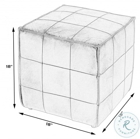 Leon Chocolate Leather Ottoman From Butler | Coleman Furniture