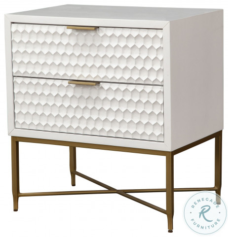 White Pearl Nightstand From Alpine | Coleman Furniture