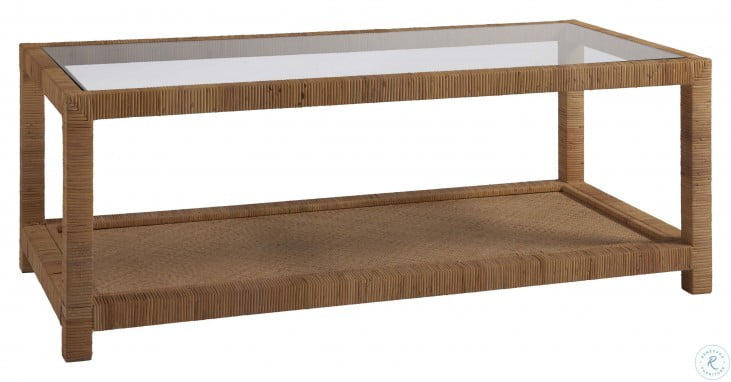 Coastal Living Wrapped Split Rattan Long Key Cocktail table from ...