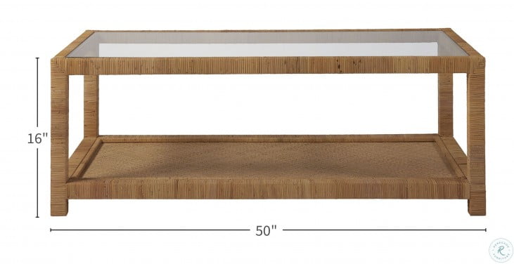 Coastal Living Wrapped Split Rattan Long Key Cocktail table from ...