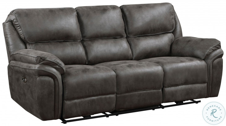 Proctor Gray Double Power Reclining Sofa From Homelegance | Coleman ...