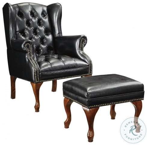 900262 Black Wing Chair with Ottoman from Coaster (900262) | Coleman ...