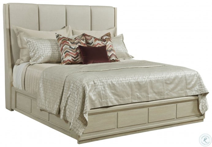 Lenox Siena Alabaster King Upholstered Panel Bed from American Drew ...