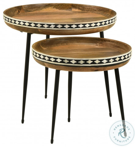 Ollie Natural And Black 2 Piece Nesting Table From Coaster Furniture ...