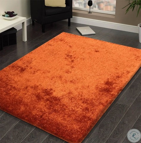 Fuzzy Shaggy Rust Small Area Rug from Amazing Rugs | Coleman Furniture