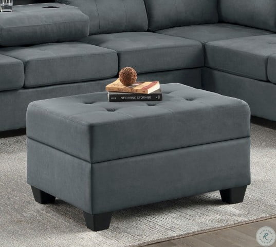 Maston Dark Gray Ottoman With Storage from Homelegance | Coleman Furniture