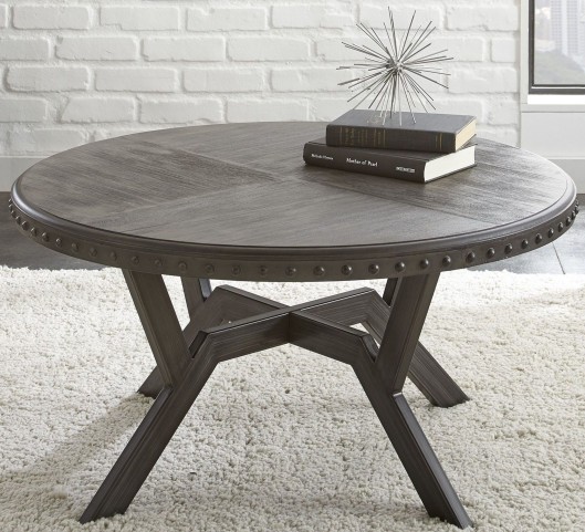 Alamo Gray Round Cocktail Table from Steve Silver | Coleman Furniture