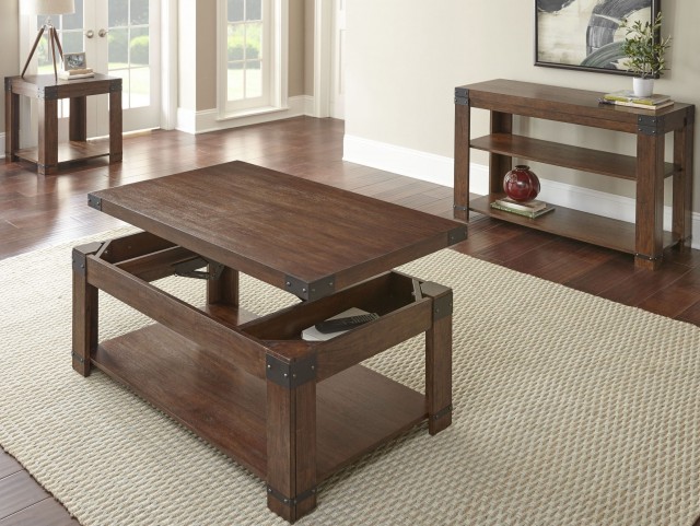 Arusha Medium Cherry Lift Top Castered Occasional Table Set from Steve ...