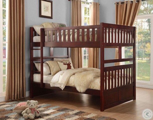 Rowe Brown Full Over Full Bunk Bed from Homelegance | Coleman Furniture