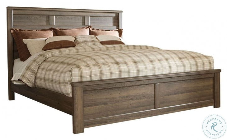 Juararo Dark brown King Panel Bed from Ashley (B251-58-56-99) | Coleman ...