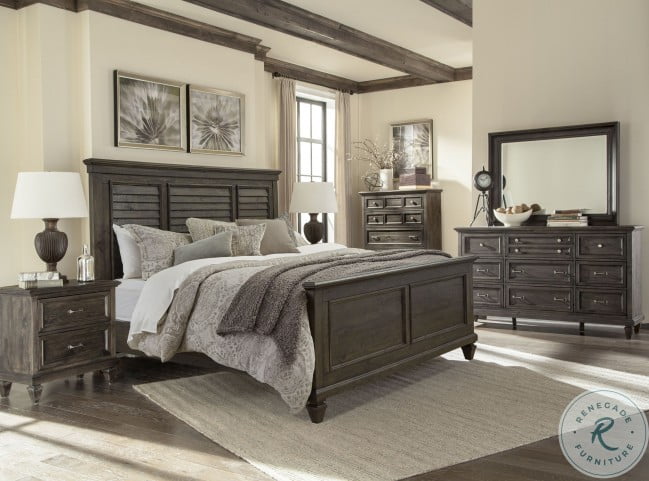 Calistoga Weathered Charcoal Shutter Panel Bedroom Set from Magnussen ...