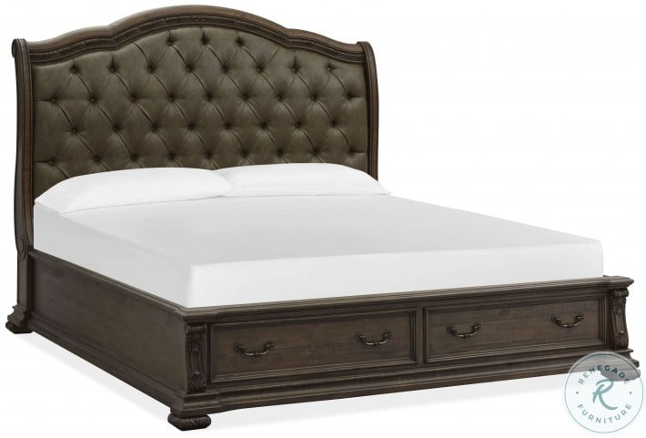 Durango Willadeene Brown King Upholstered Sleigh Storage Bed From ...