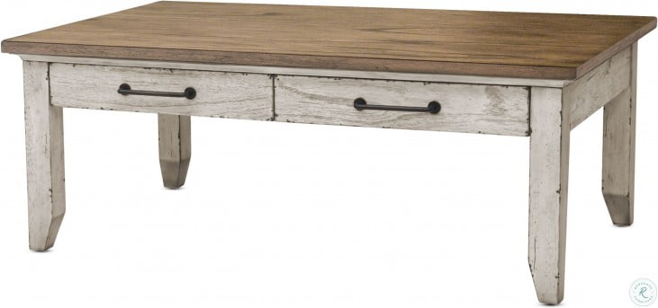 Bear Creek Rustic Ivory and Honey Cocktail Table from Steve Silver ...