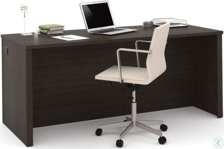 Embassy Dark Chocolate 71" Executive Desk from Bestar | Coleman Furniture