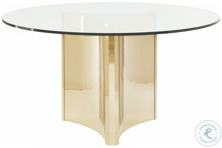 Abbott Patinated Brass 54" Dining Table From Bernhardt Furniture | Coleman Furniture