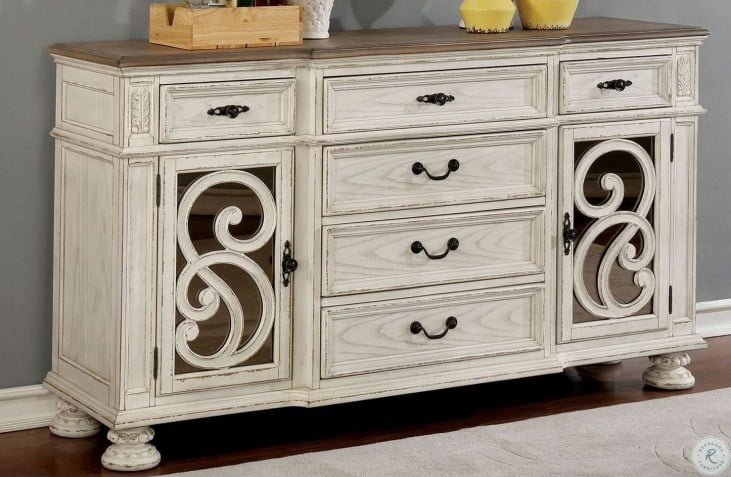Arcadia Antique White Server from Furniture of America | Coleman Furniture