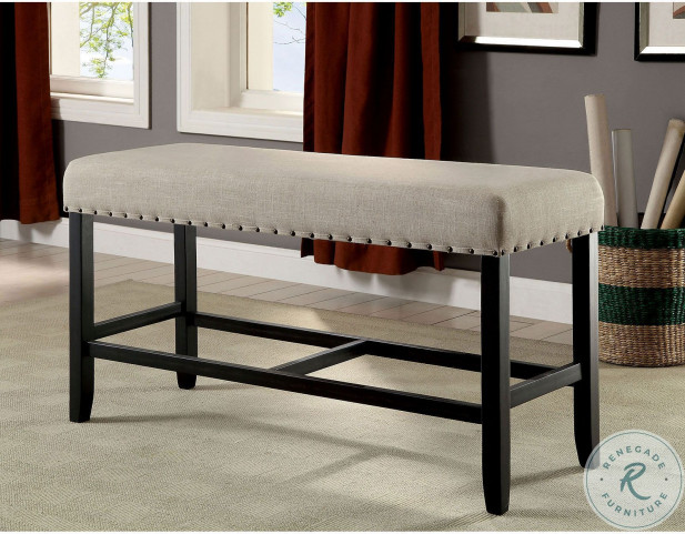 Sania Ii Antique Black Counter Height Bench from Furniture of America ...