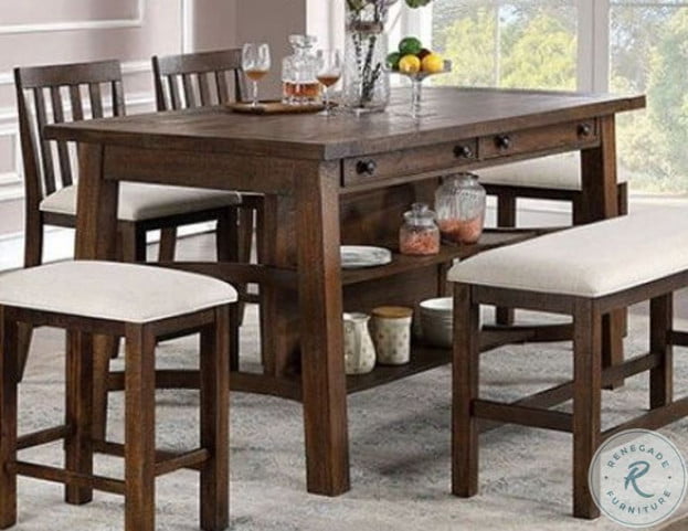 Fredonia Rustic Oak Counter Height Dining Table From Furniture of ...