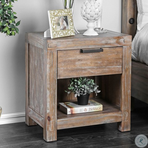 Wynton Weathered Light Oak Nightstand from Furniture of America ...