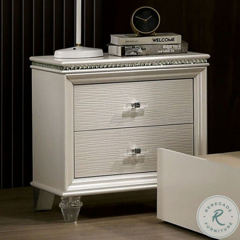 Allie Pearl White Nightstand from Furniture of America | Coleman Furniture