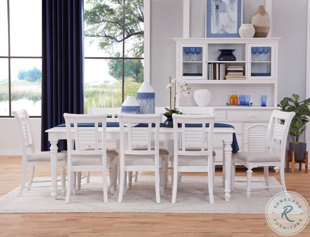 Cottage Traditions Clean White Cottage Leg Extendable Rectangle Dining ...