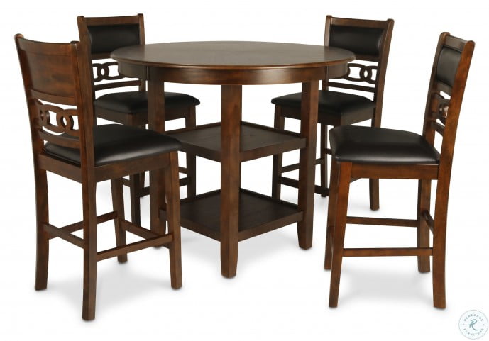 Gia Brown 5 Piece Round Counter Height Dining Room Set from New Classic ...