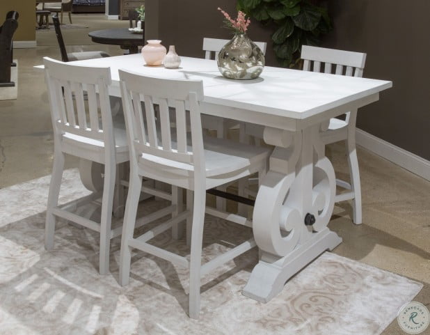 Bronwyn Chalk White Rectangular ExtendableCounter Height Dining Room ...