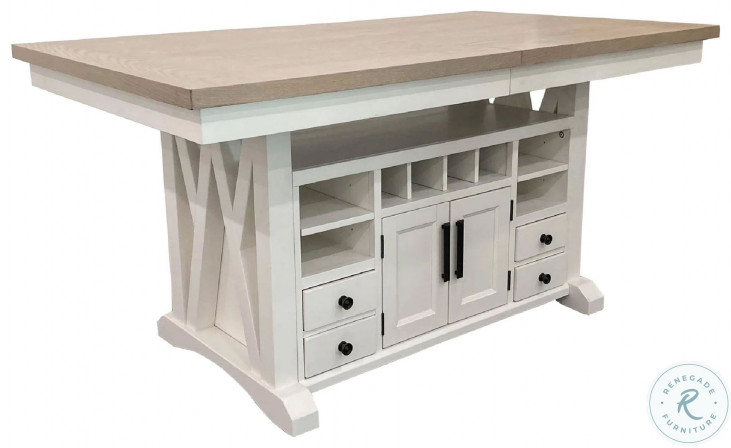 Americana Modern Cotton 72" Extendable Counter Height Dining Table From ...