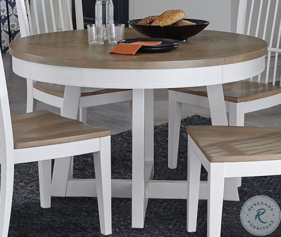 Americana Modern Cotton 48" Round Extendable Dining Table From Parker ...
